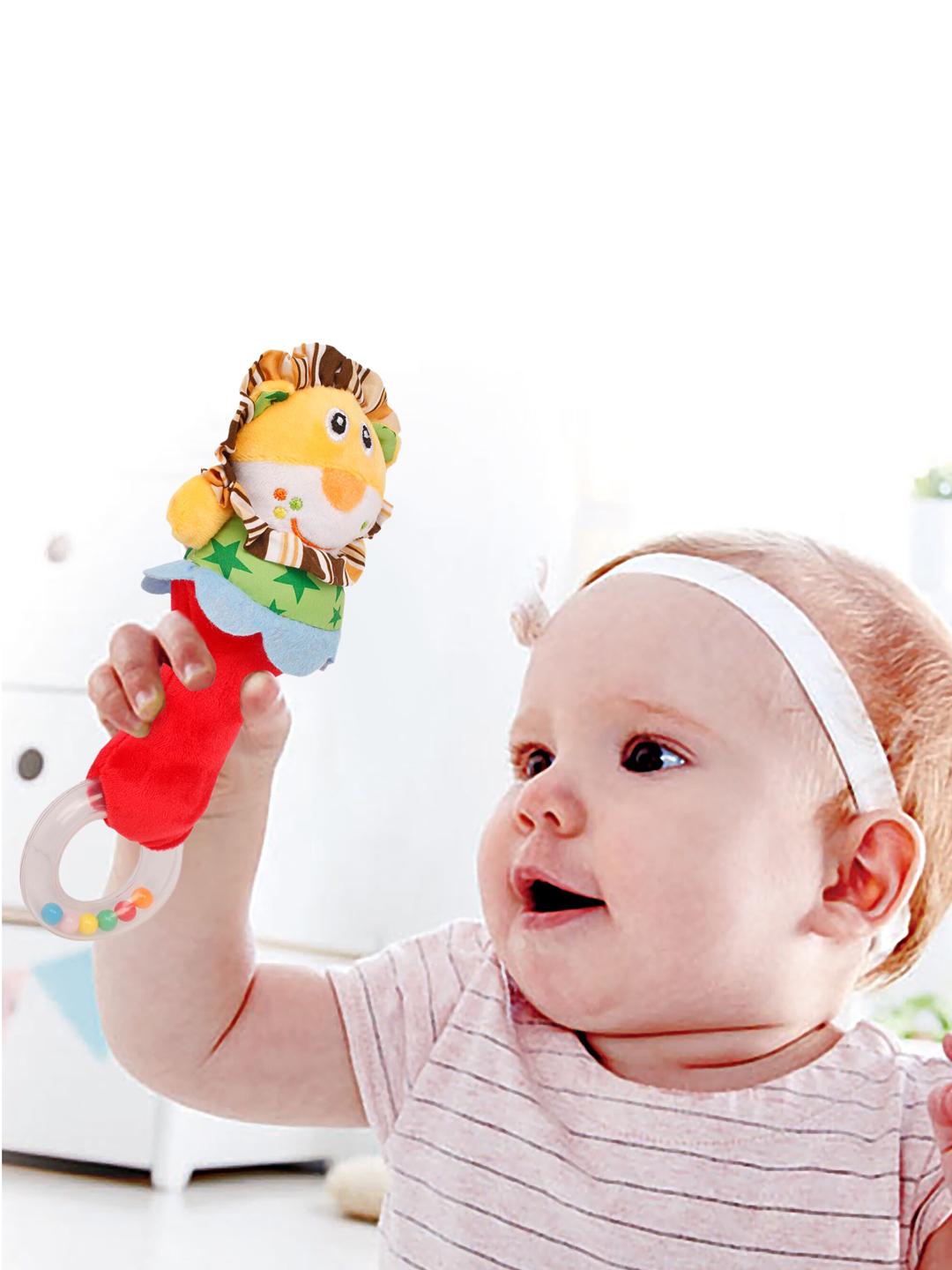 Buy Baby Moo Red Proud Lion Handheld Rattle Toy - Learning And ...