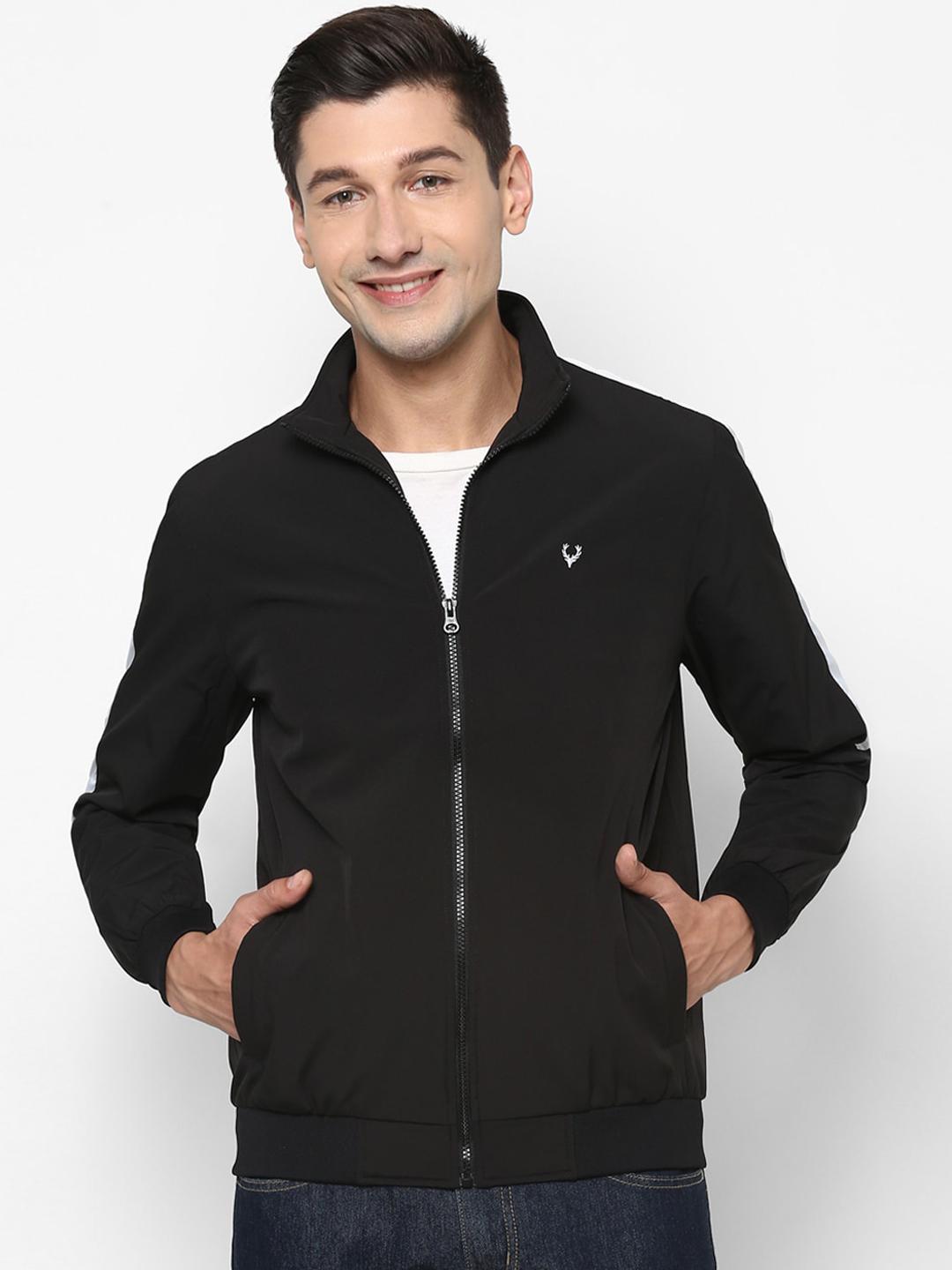 Buy Allen Solly Men Black Bomber Jacket - Jackets for Men 16573852 | Myntra