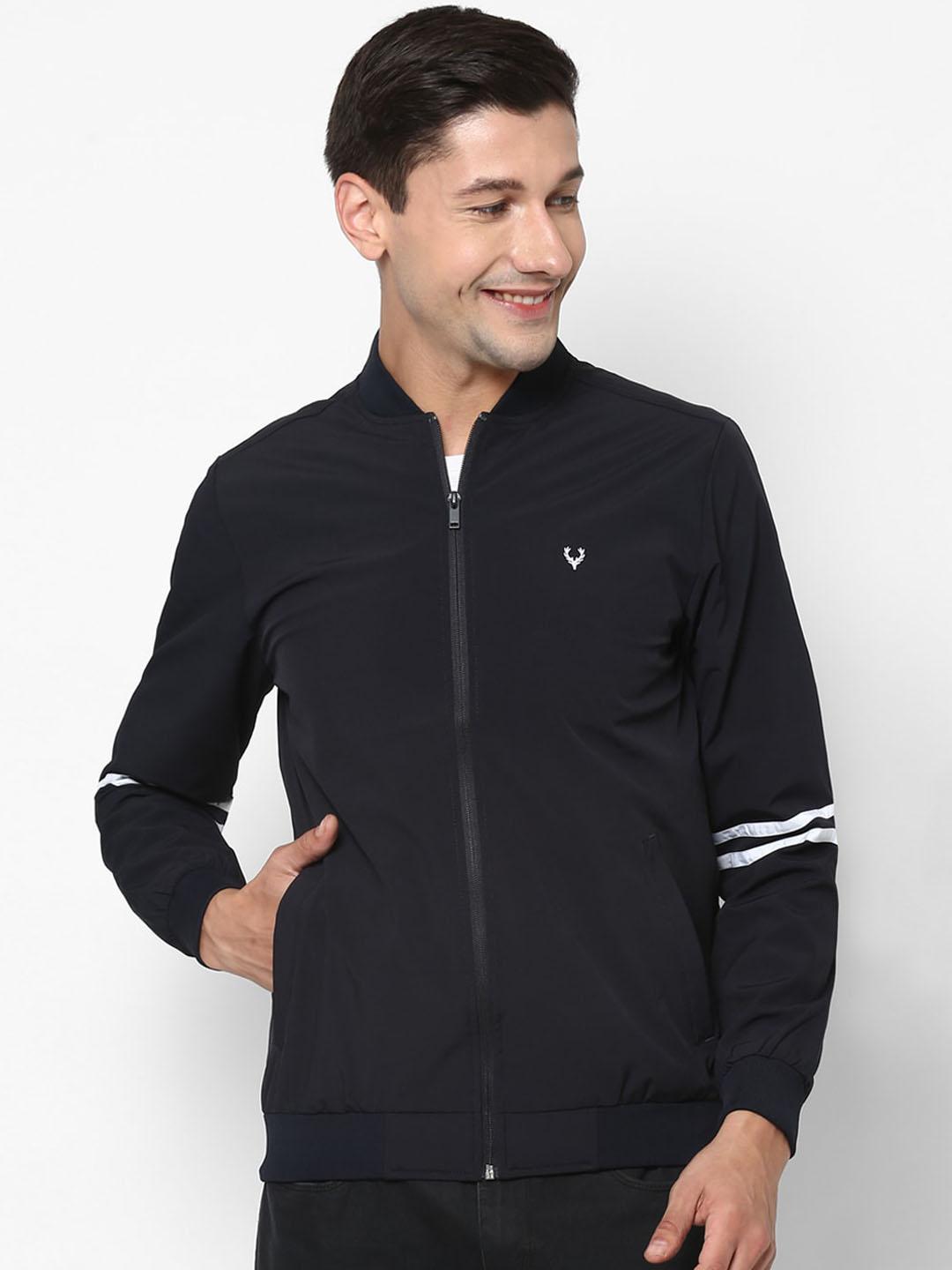 Buy Allen Solly Men Navy Blue Striped Sporty Jacket - Jackets for Men ...