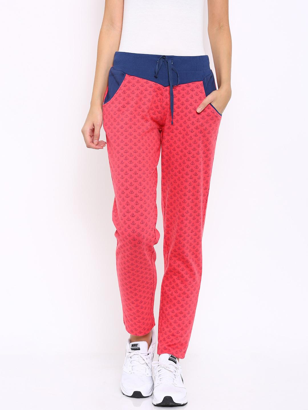 Buy SDL By Sweet Dreams Coral Pink & Blue Lounge Pants F LLP 4009 ...