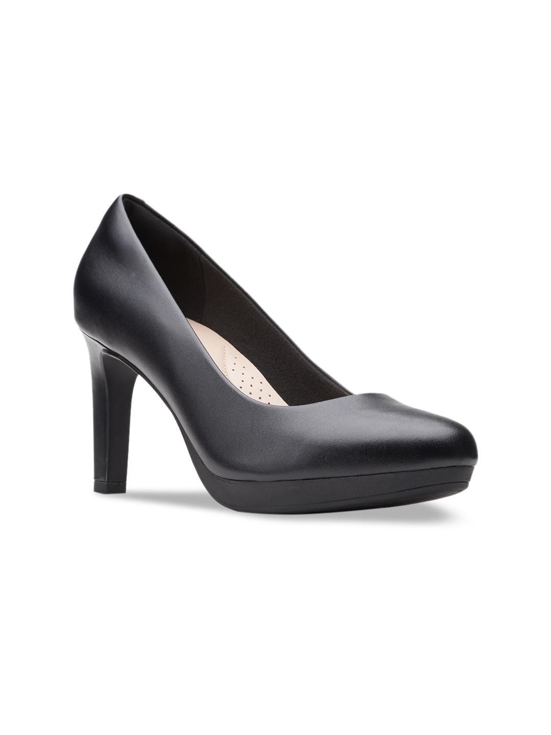 Buy Clarks Black Leather Pumps - Heels for Women 16595004 | Myntra