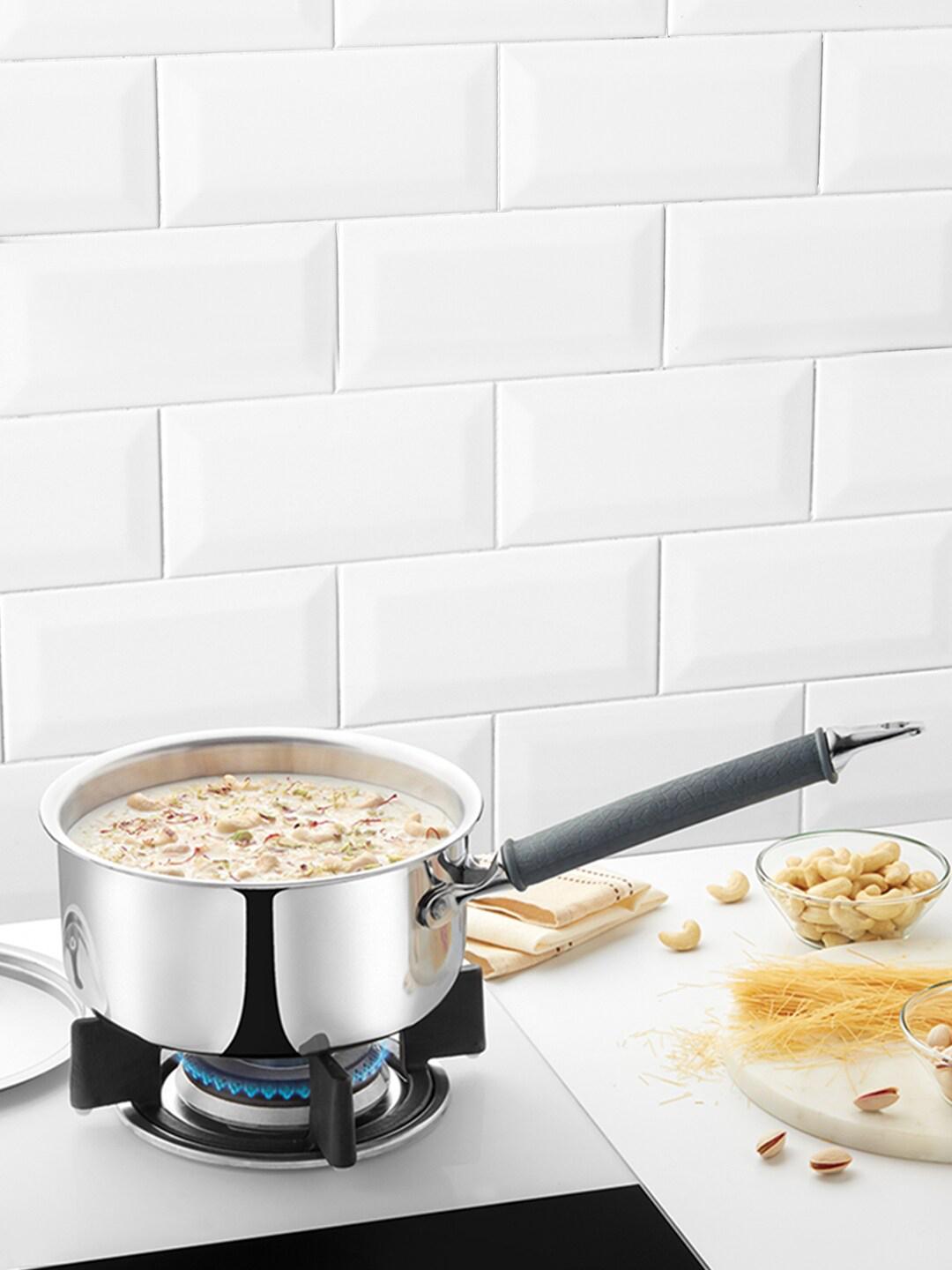Buy BOROSIL Steel Toned Solid Tri Ply Stainless Steel Sauce Pan - Pan ...
