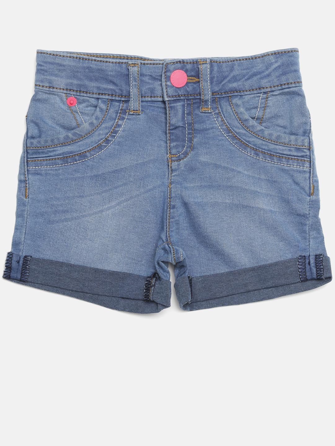 Buy United Colors Of Benetton Girls Blue Denim Shorts - Shorts for ...