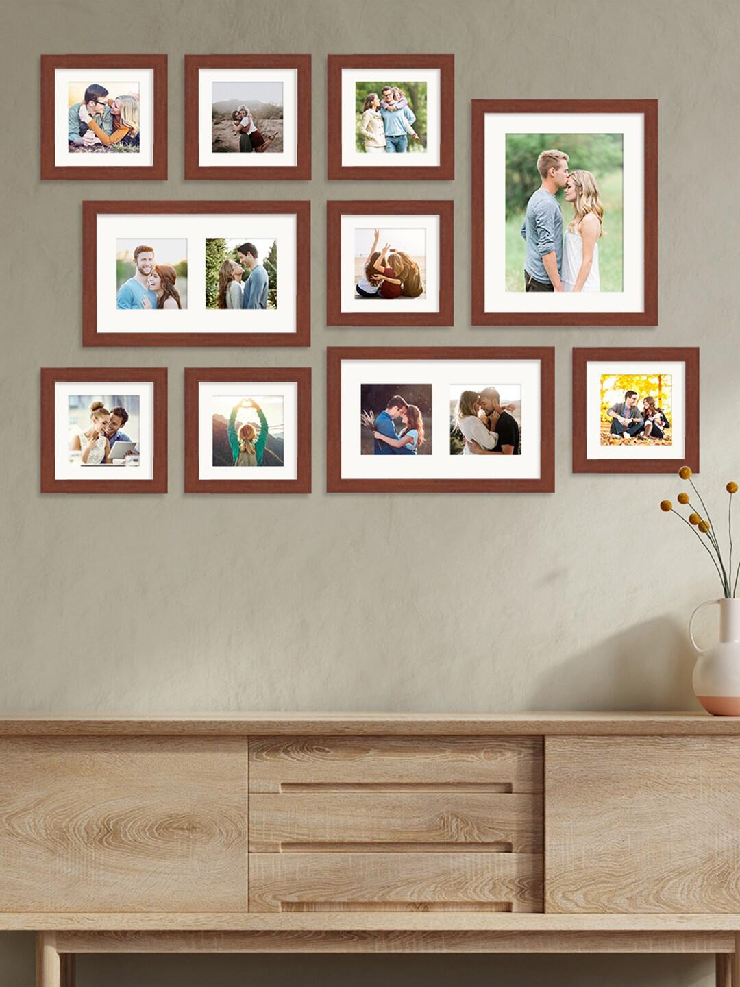 Buy Art Street Set Of 10 Brown Solid Wall Photo Frames - Photo Frames ...