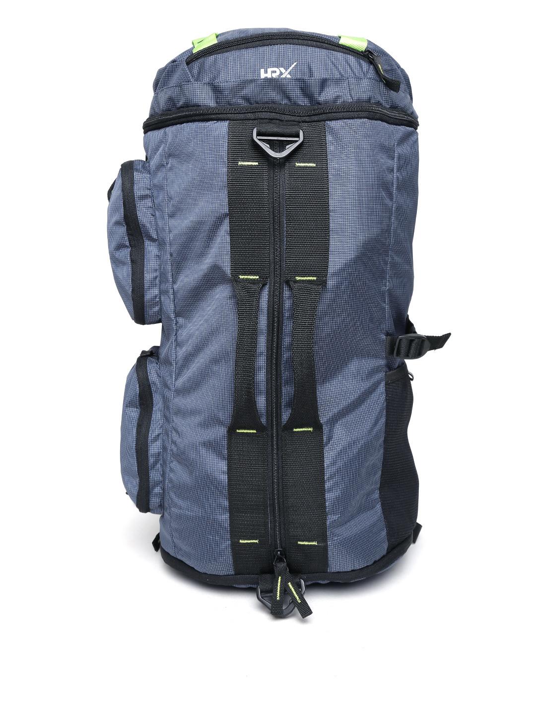 Buy HRX By Hrithik Roshan Unisex Navy Blue Checked Training Duffel Bag ...