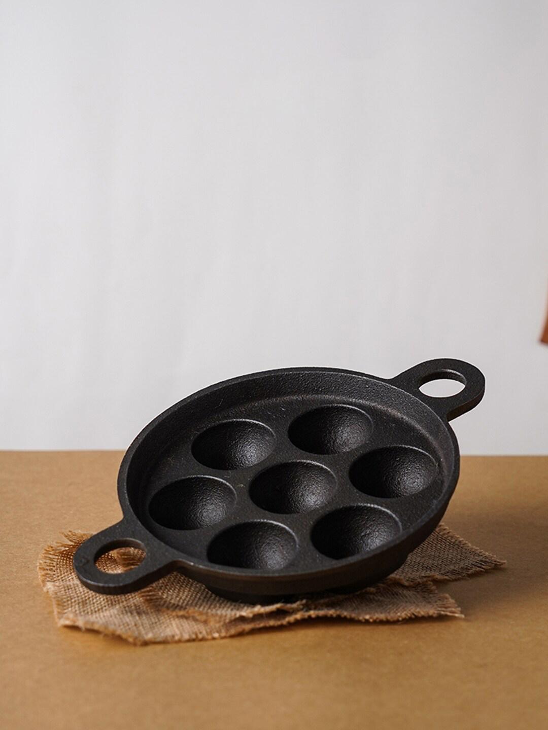 Buy The Indus Valley Black Solid Super Smooth 7 Pit Paniyaram - Appam ...