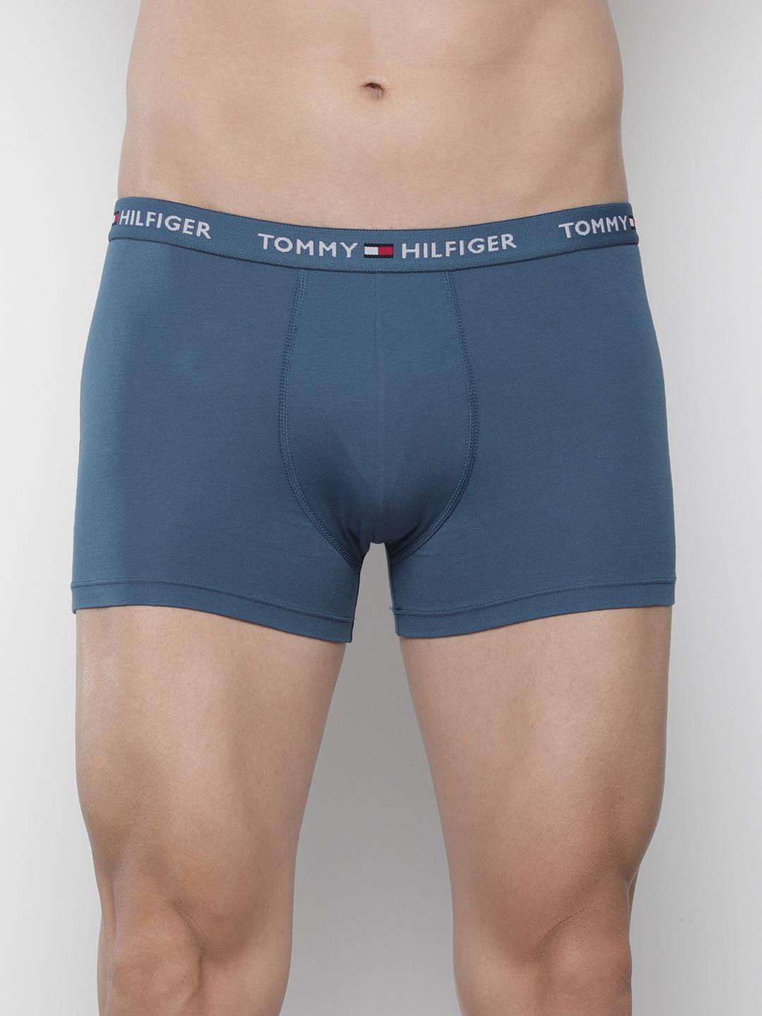 Buy Tommy Hilfiger Men Petrol Blue Solid Low Rise Short Trunk P2AB4136 ...