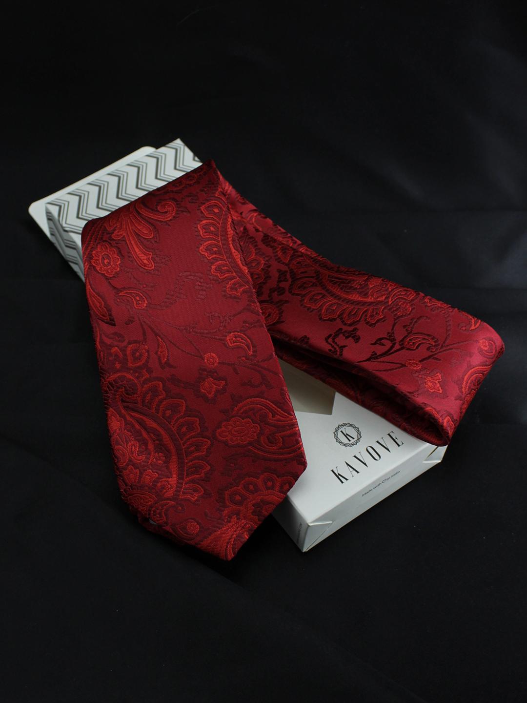 Buy Kavove Men Red Printed Broad Tie - Ties for Men 16797698 | Myntra