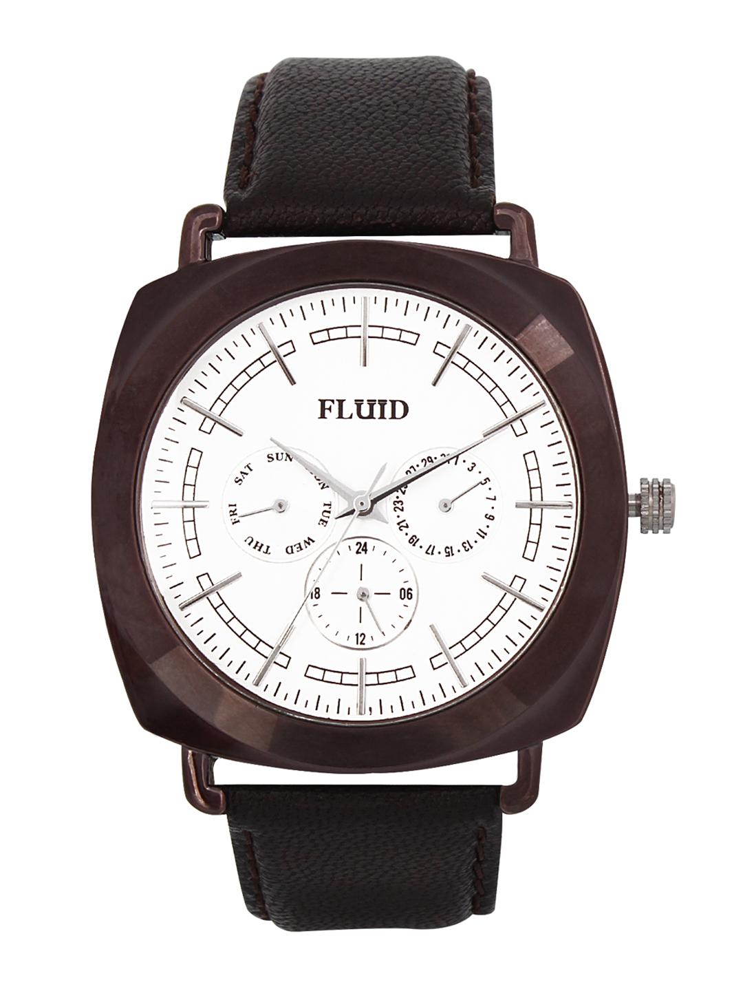 Buy FLUID Men White Dial Watch FL 120 IPBR SL01 - Watches for Men ...