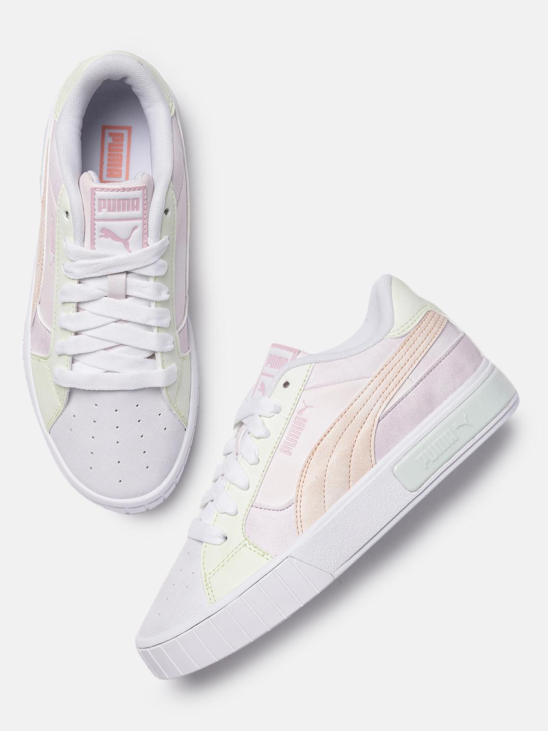 Buy Puma Women Lavender & White Cali Star Tie Dye Colourblocked Leather ...