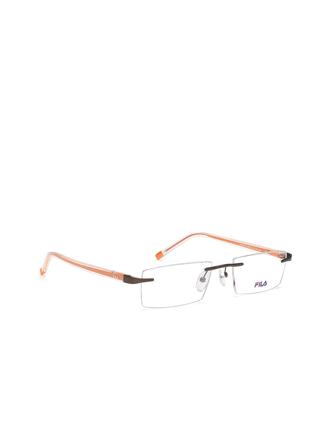 Buy FILA Unisex White & Orange Solid Rimless Rectangle Frames - Frames ...