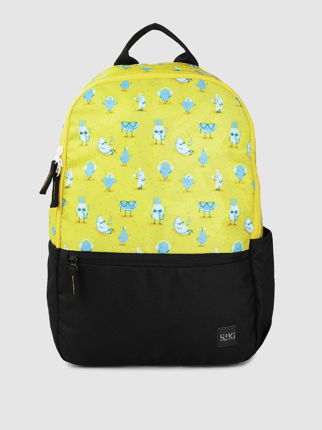 Buy Wildcraft Unisex Black & Yellow Colourblocked & Printed Backpack ...