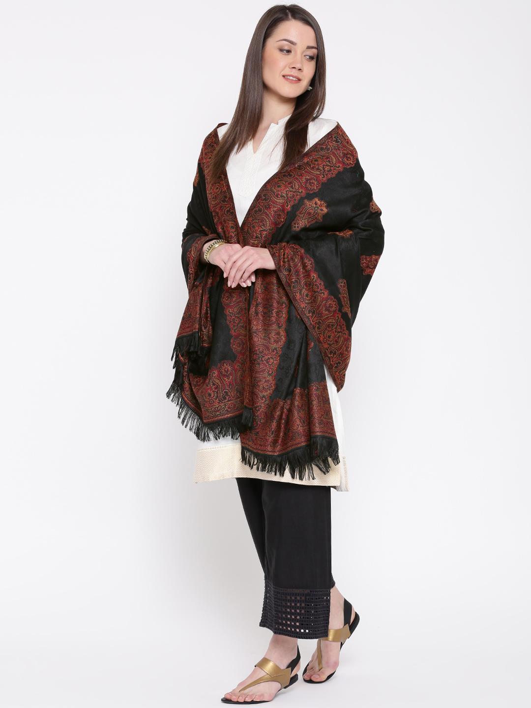 Buy WEAVERS VILLA Women Woven Design Winter Shawl - Shawl for Women ...
