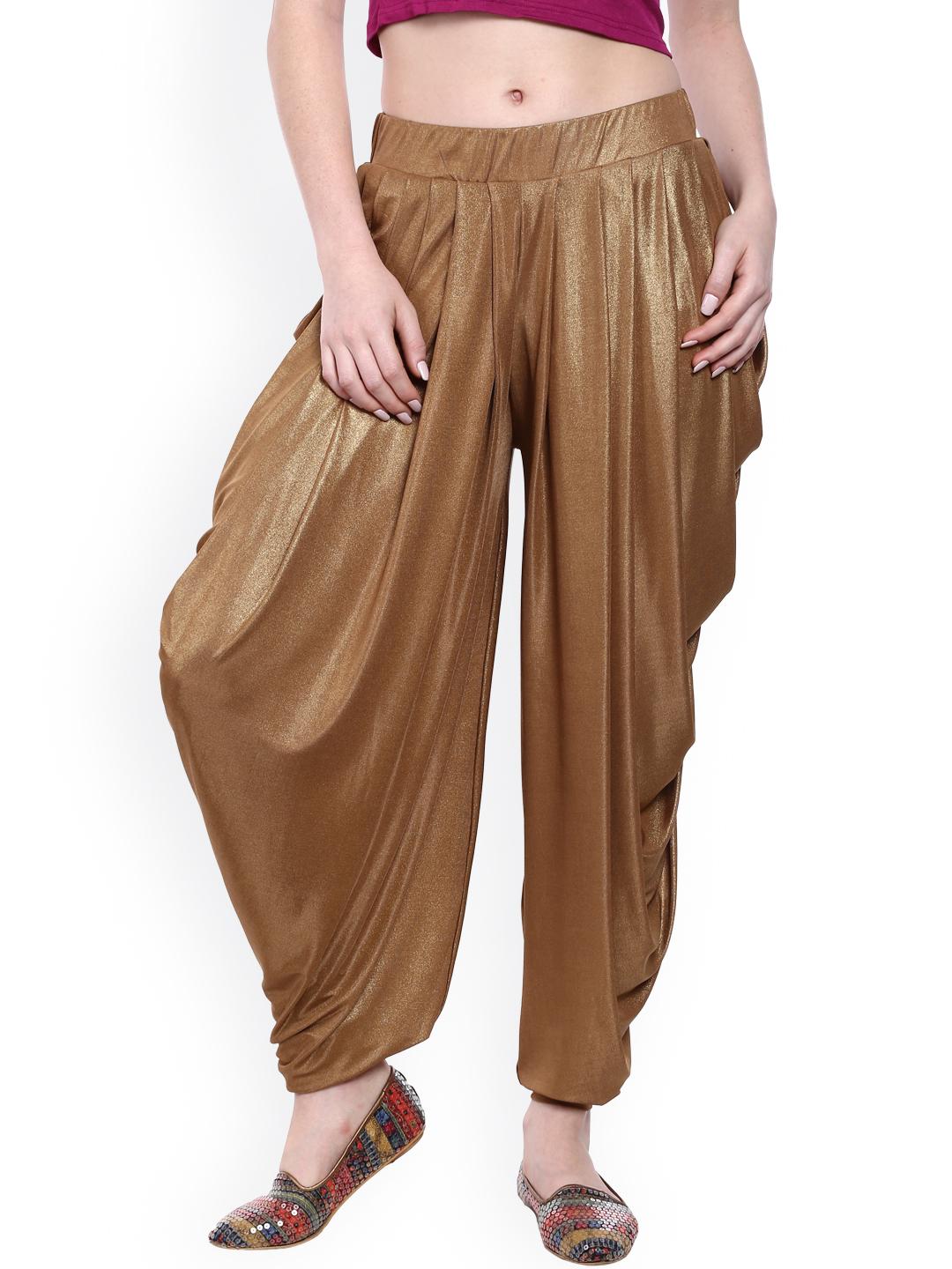 Buy Ira Soleil Gold Toned Shimmer Patiala - Patiala for Women 1715762 ...
