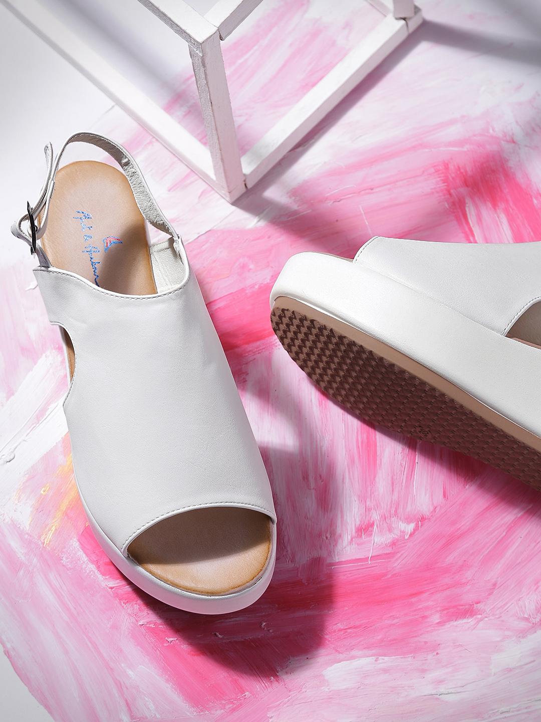 Buy Mast & Harbour Women White Solid Wedges - Heels for Women 1717661 ...