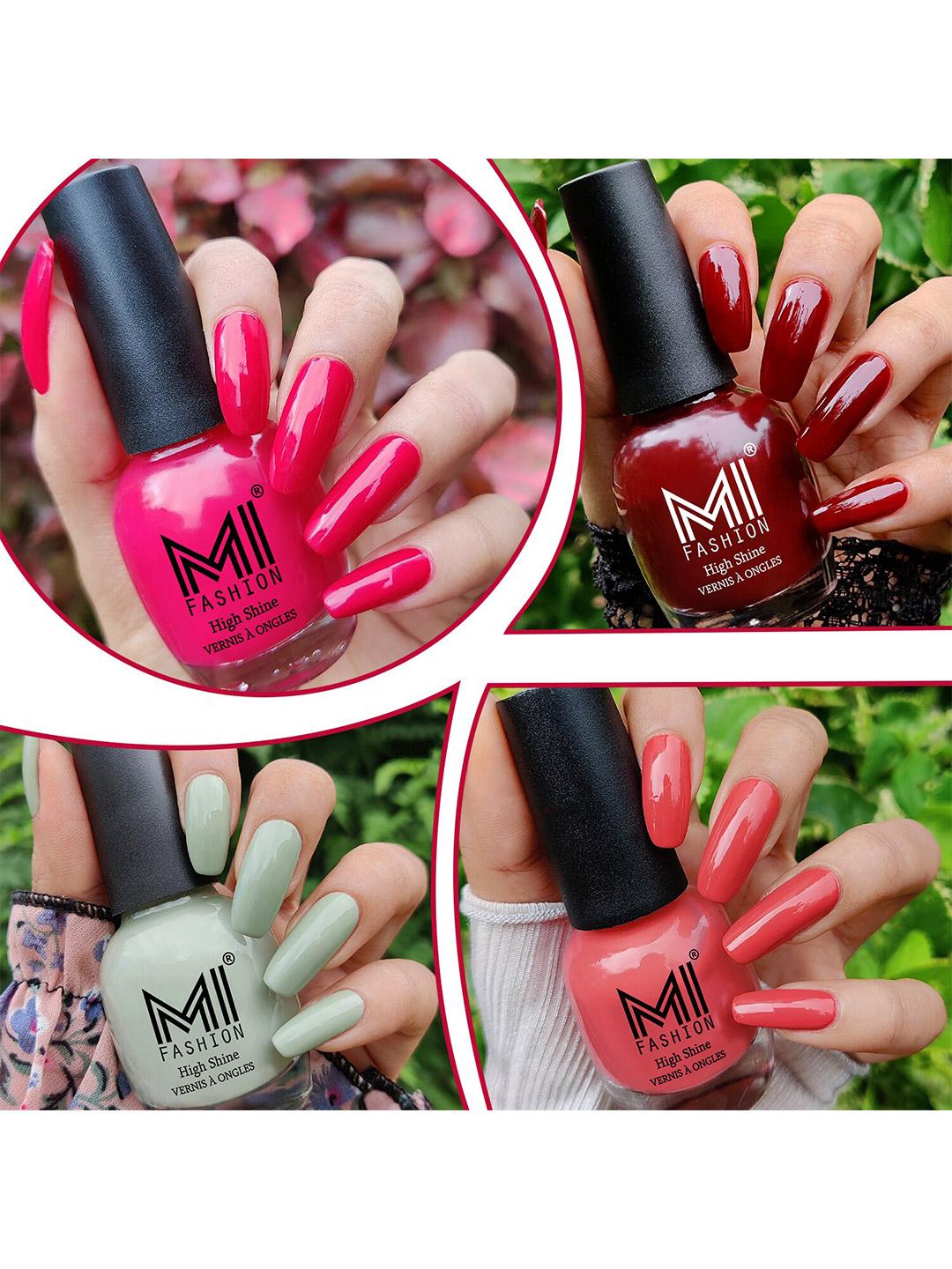 Buy MI FASHION Set Of 4 Extreme High Gloss Nail Polish Lacquer With Pro ...