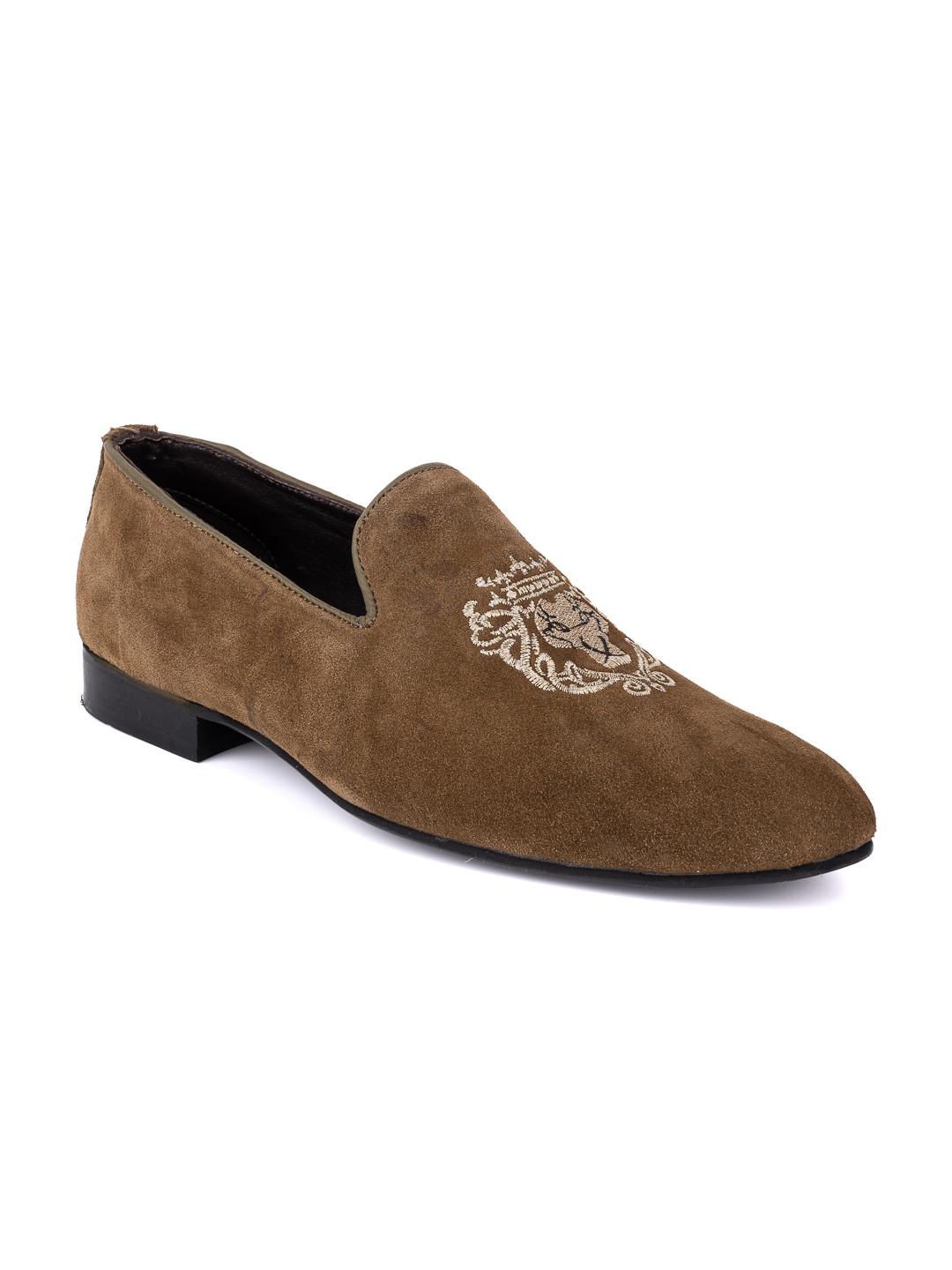 Buy LA BOTTE Men Olive Green Woven Design Suede Loafers - Casual Shoes ...