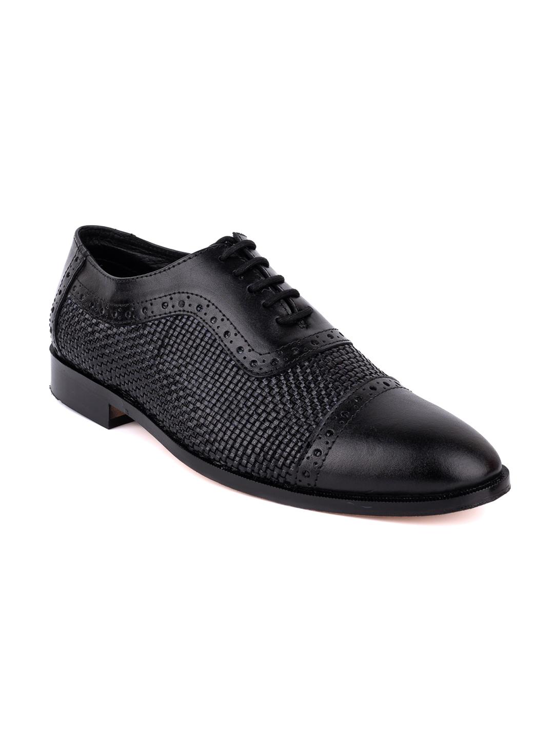 Buy LA BOTTE Men Black Woven Design Leather Oxfords - Casual Shoes for ...
