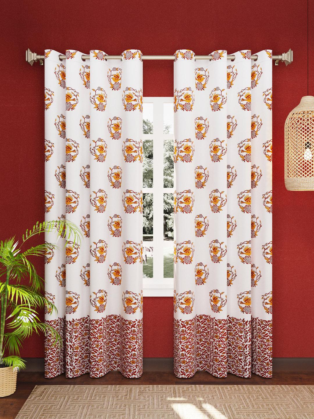 Buy LIVING ROOTS White 1 Piece Ethnic Block Print Pure Cotton Door ...