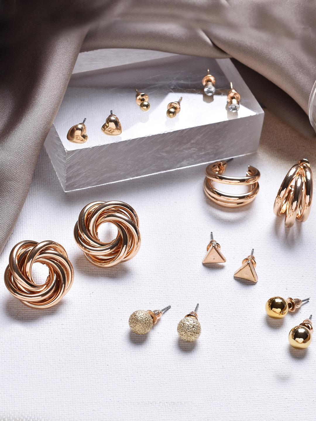 Buy JOKER & WITCH Gold Toned Elfie Hoop Stud Set - Earrings for Women ...