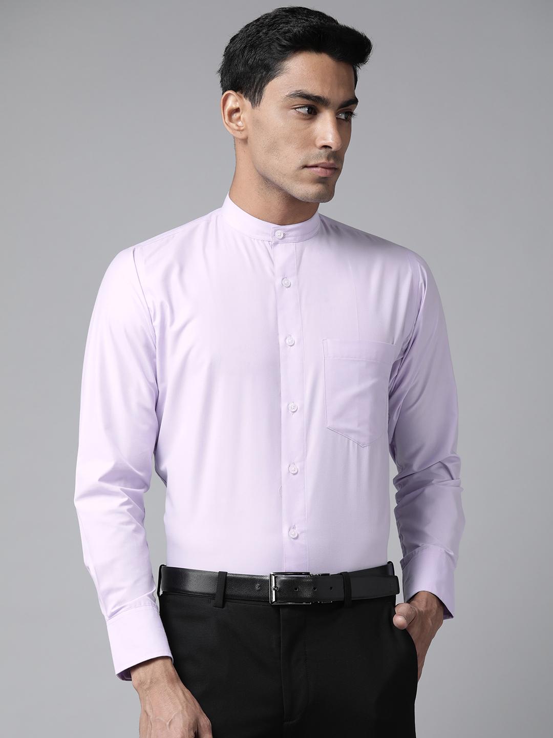 Buy Shaftesbury London Men Purple Smart Slim Fit Semiformal Shirt ...