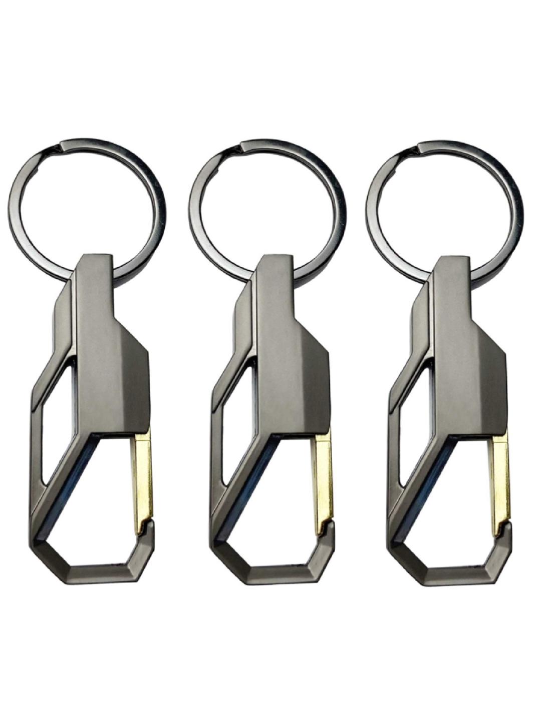 Buy CONTACTS Unisex Charcoal Grey Pack Of 3 Heavy Duty Solid Stainless ...