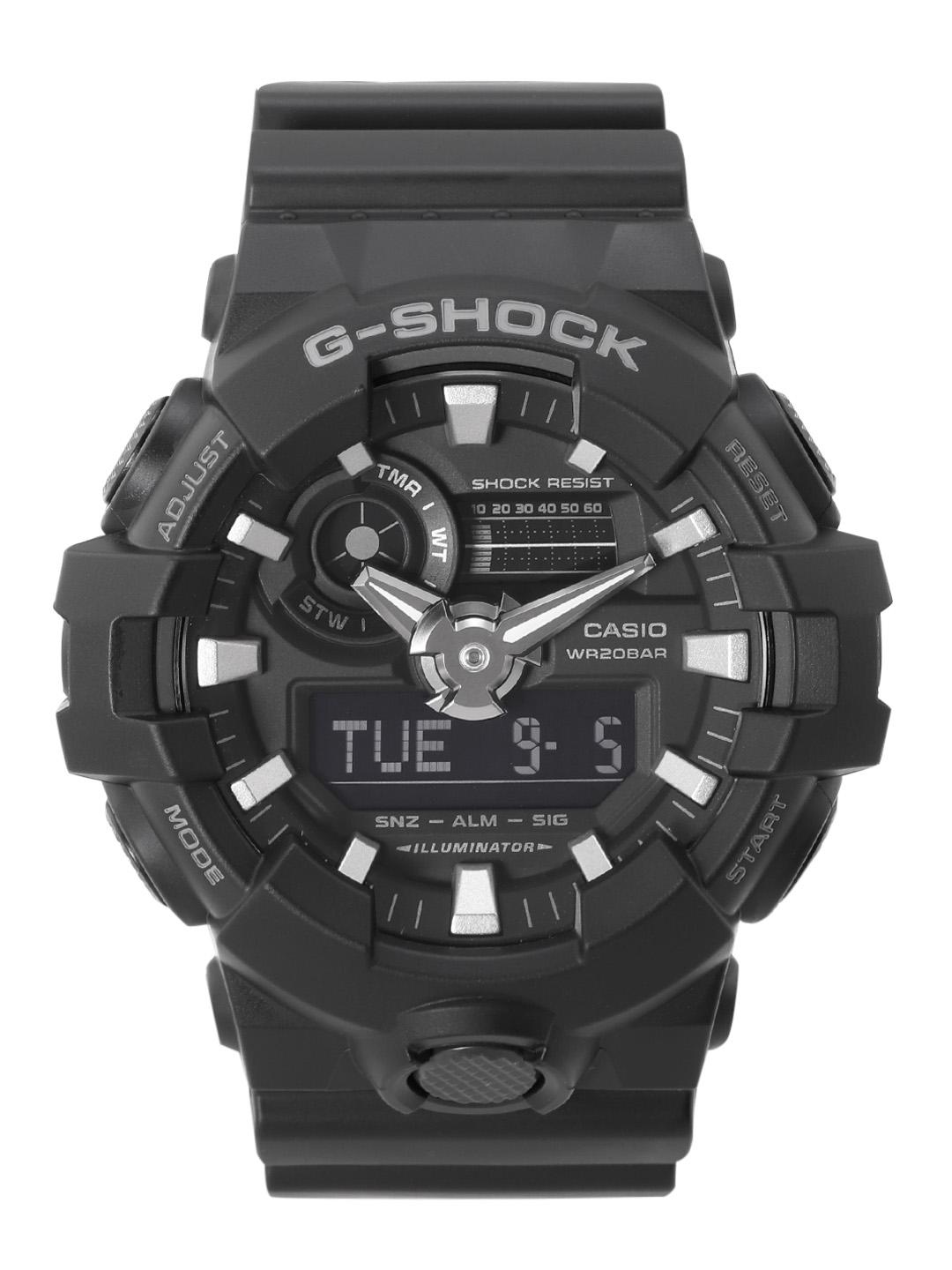 Buy CASIO Men G Shock GA 700 1BDR Black Analog Digital Dial Black Resin ...