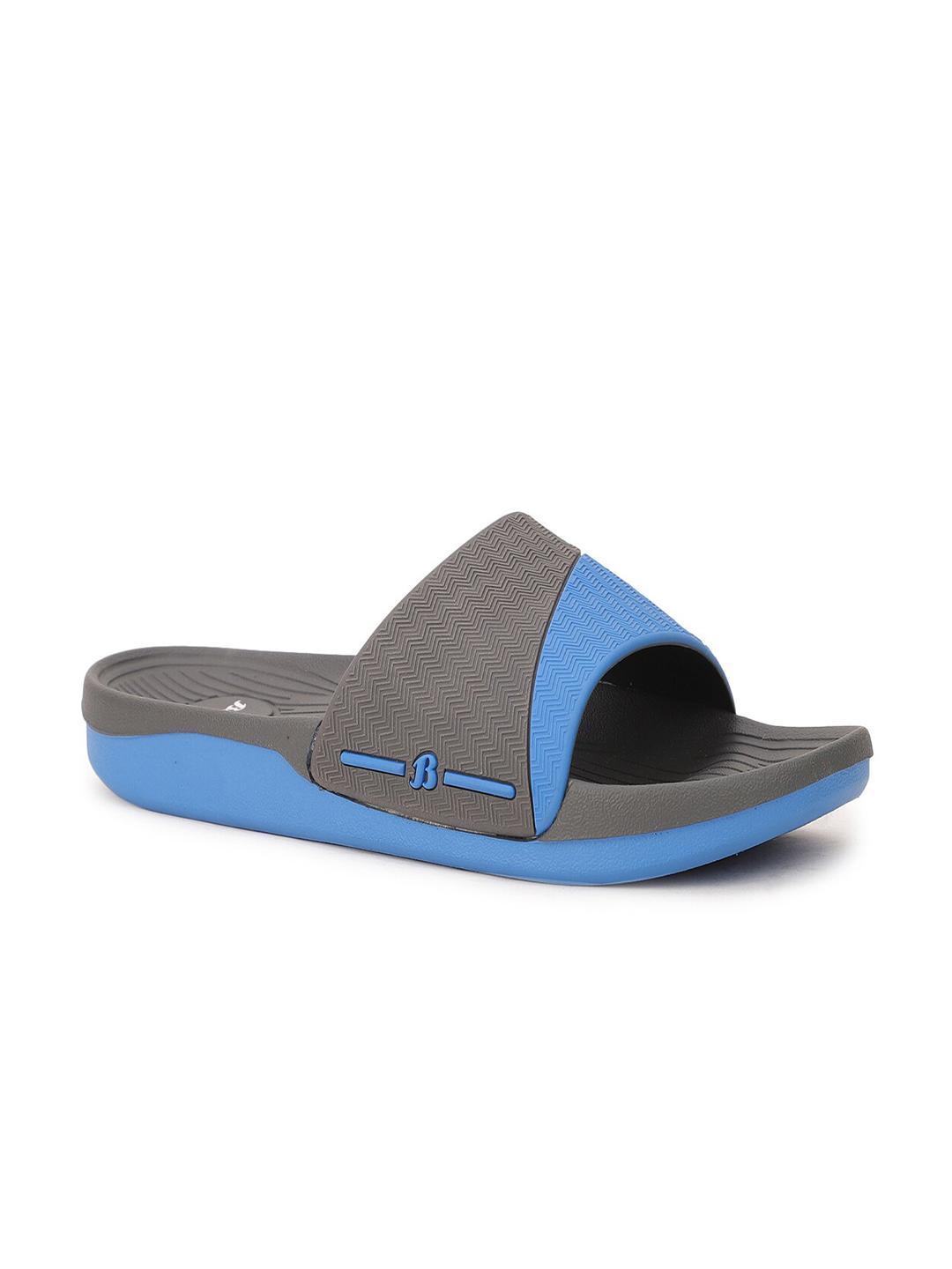 Buy Sandak By Bata Men Grey & Blue Colourblocked Sliders - Flip Flops ...