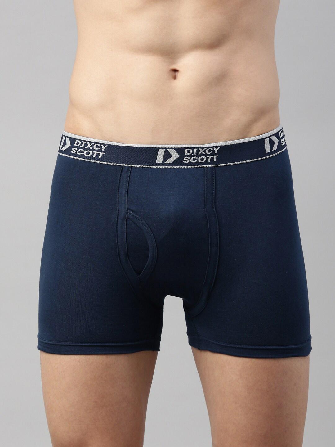 Buy DIXCY SCOTT Men Navy Blue Solid Pure Cotton Trunk DSO CROSS TRUNK ...