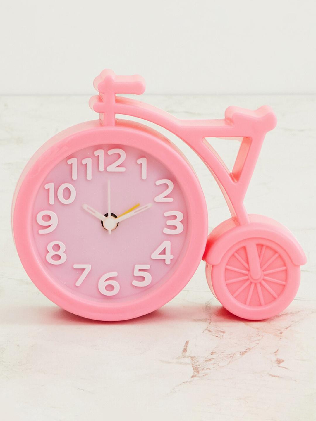Buy Home Centre Pink & White Cycle Shaped Contemporary Analogue Alarm ...