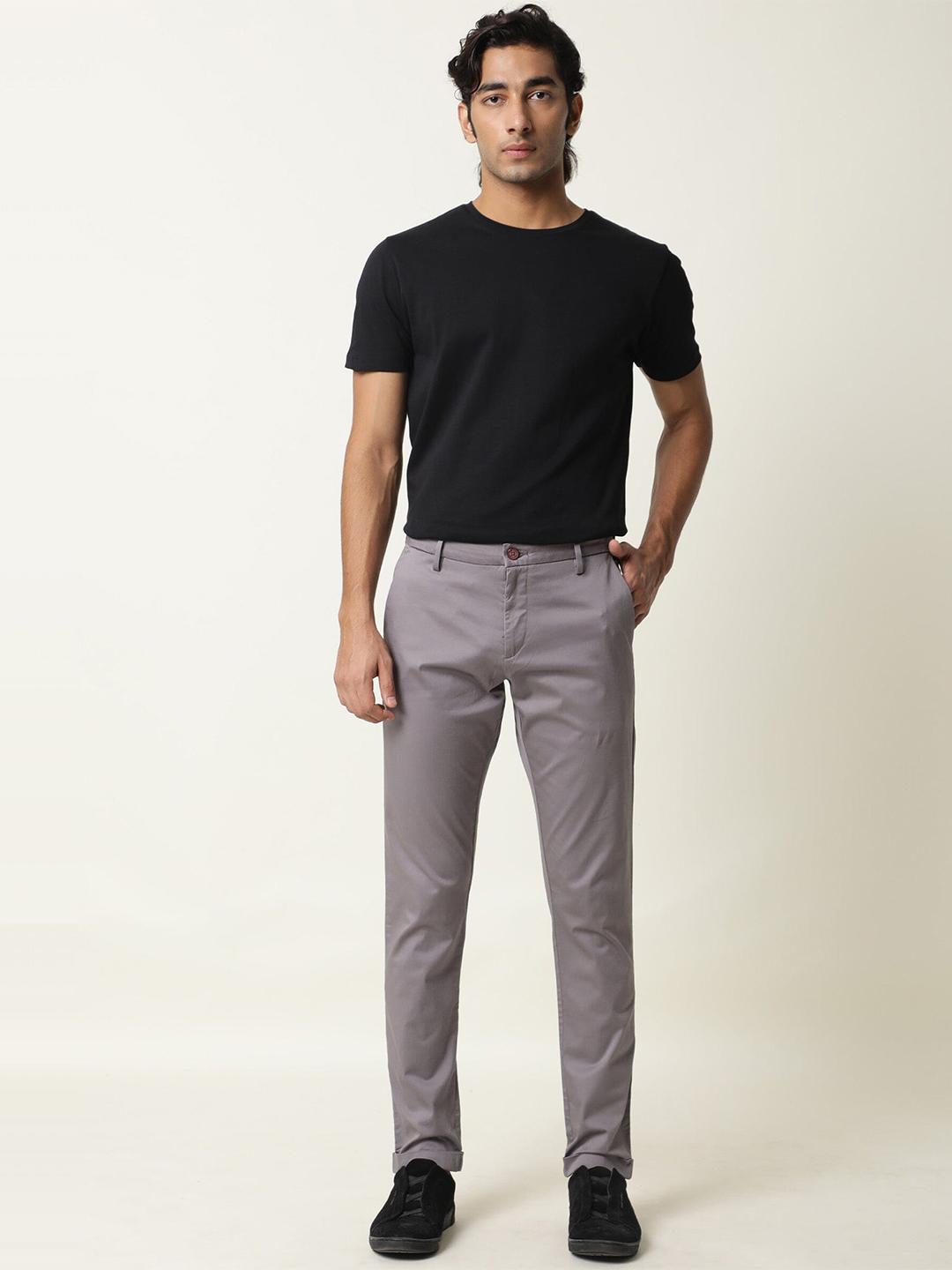 Buy RARE RABBIT Men Seed Mid Rise Tapered Fit Solid Trouser - Trousers ...