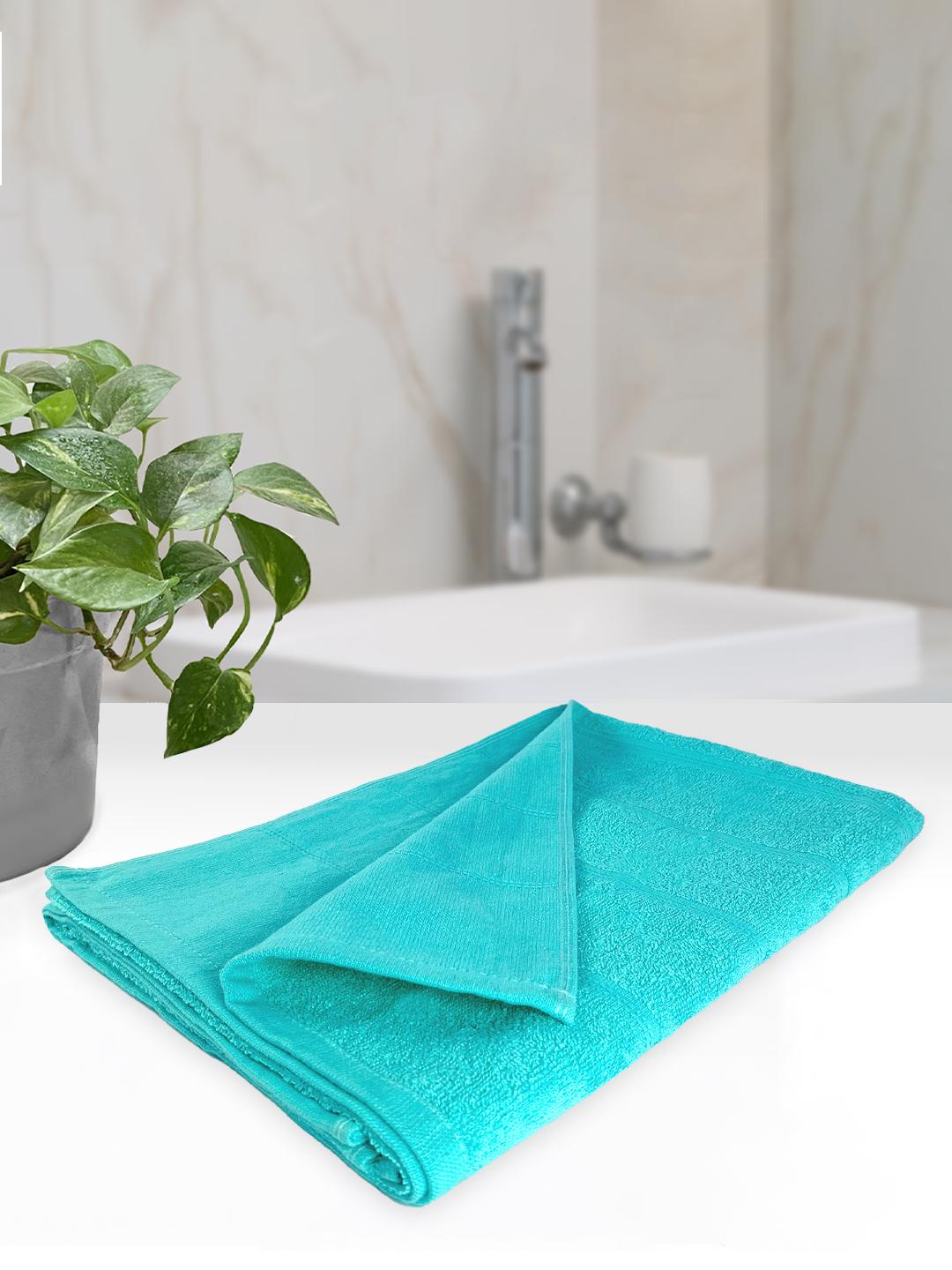 Buy Heelium Teal Solid 250 GSM Gamcha Bath Towel - Bath Towels for ...
