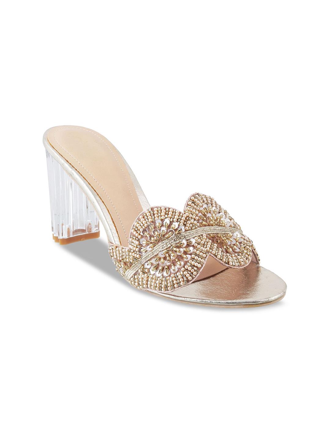 Buy Catwalk Women Gold Toned Embellished Block Heels - Heels for Women ...