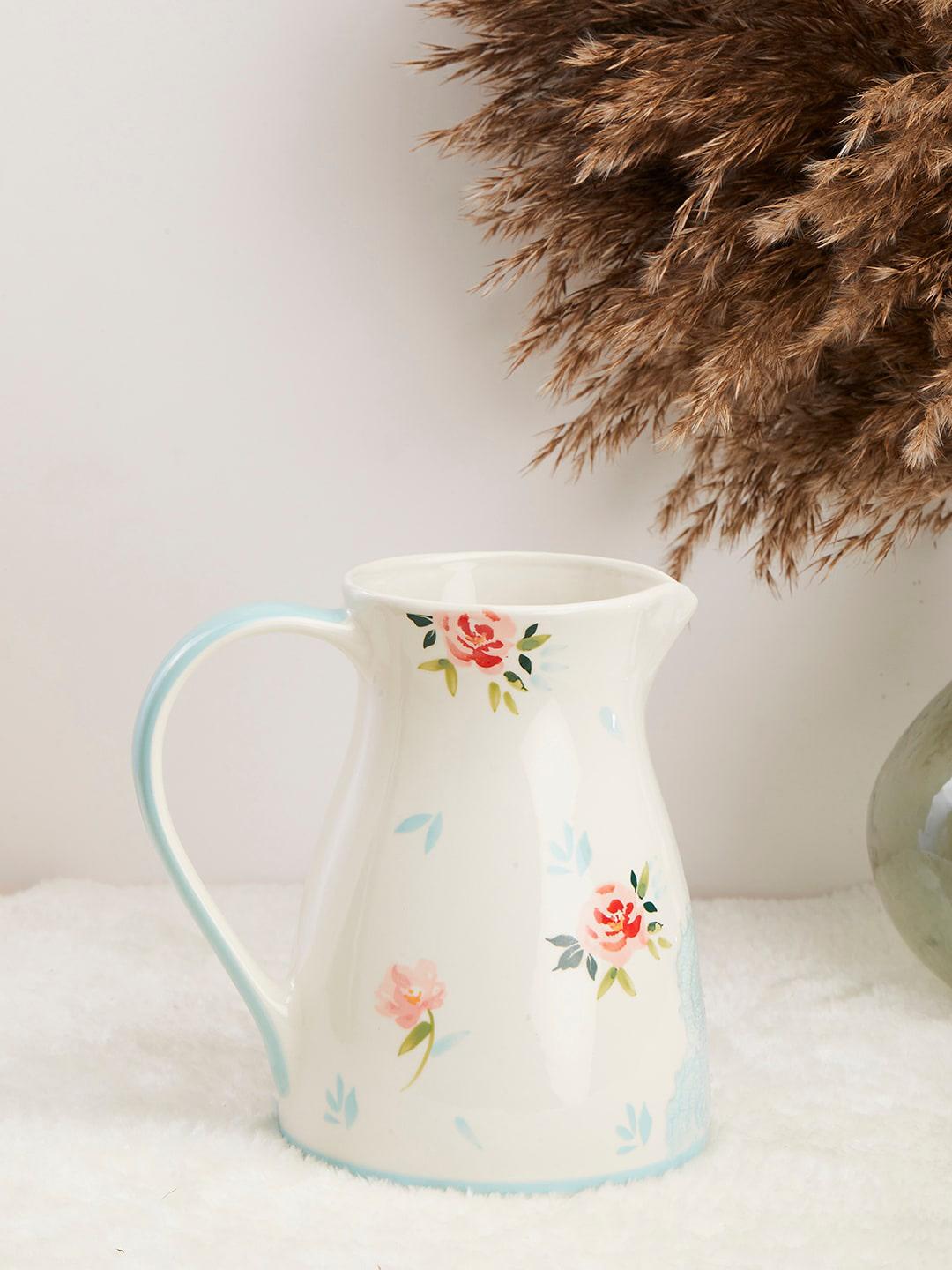 Buy The Wishing Chair Handpainted White Floral Stoneware Hand Painted ...