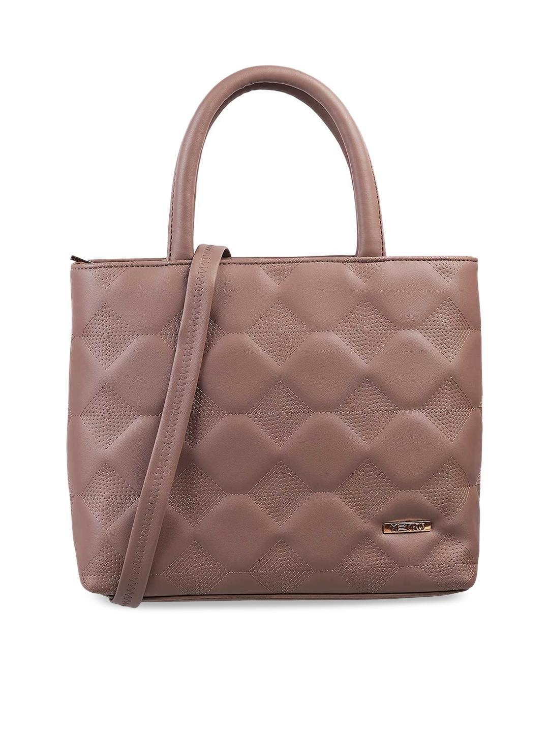 Buy Metro Peach Coloured Structured Handheld Bag - Handbags for Women ...