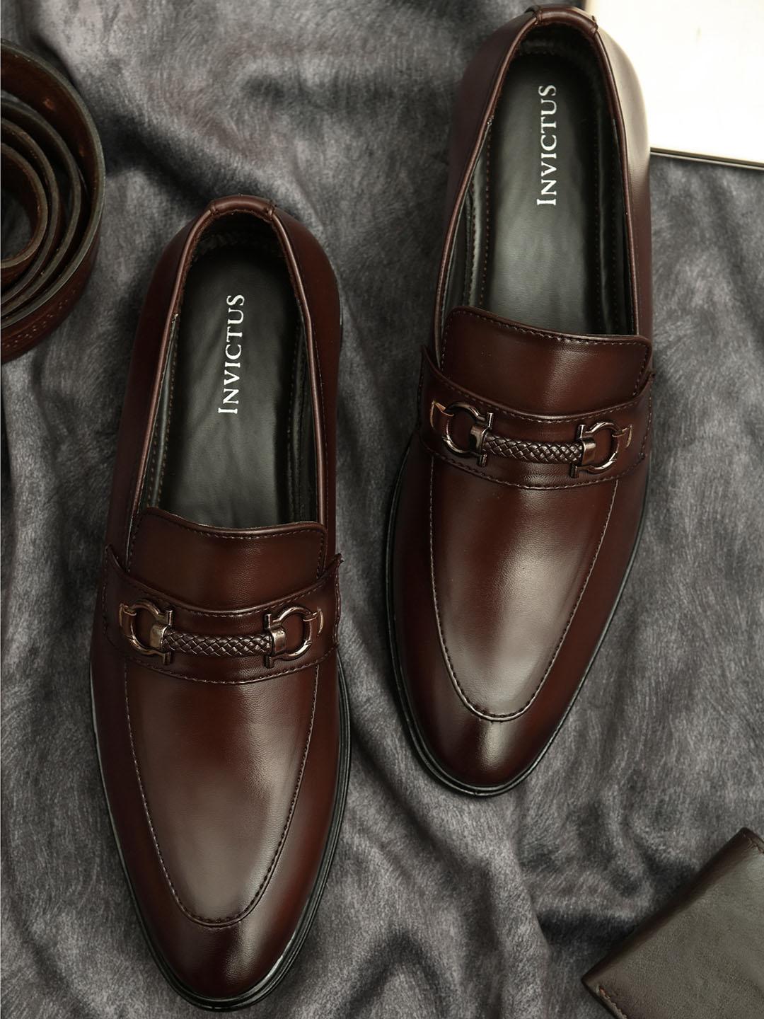 Buy INVICTUS Men Faux Leather Formal Loafers - Formal Shoes for Men ...