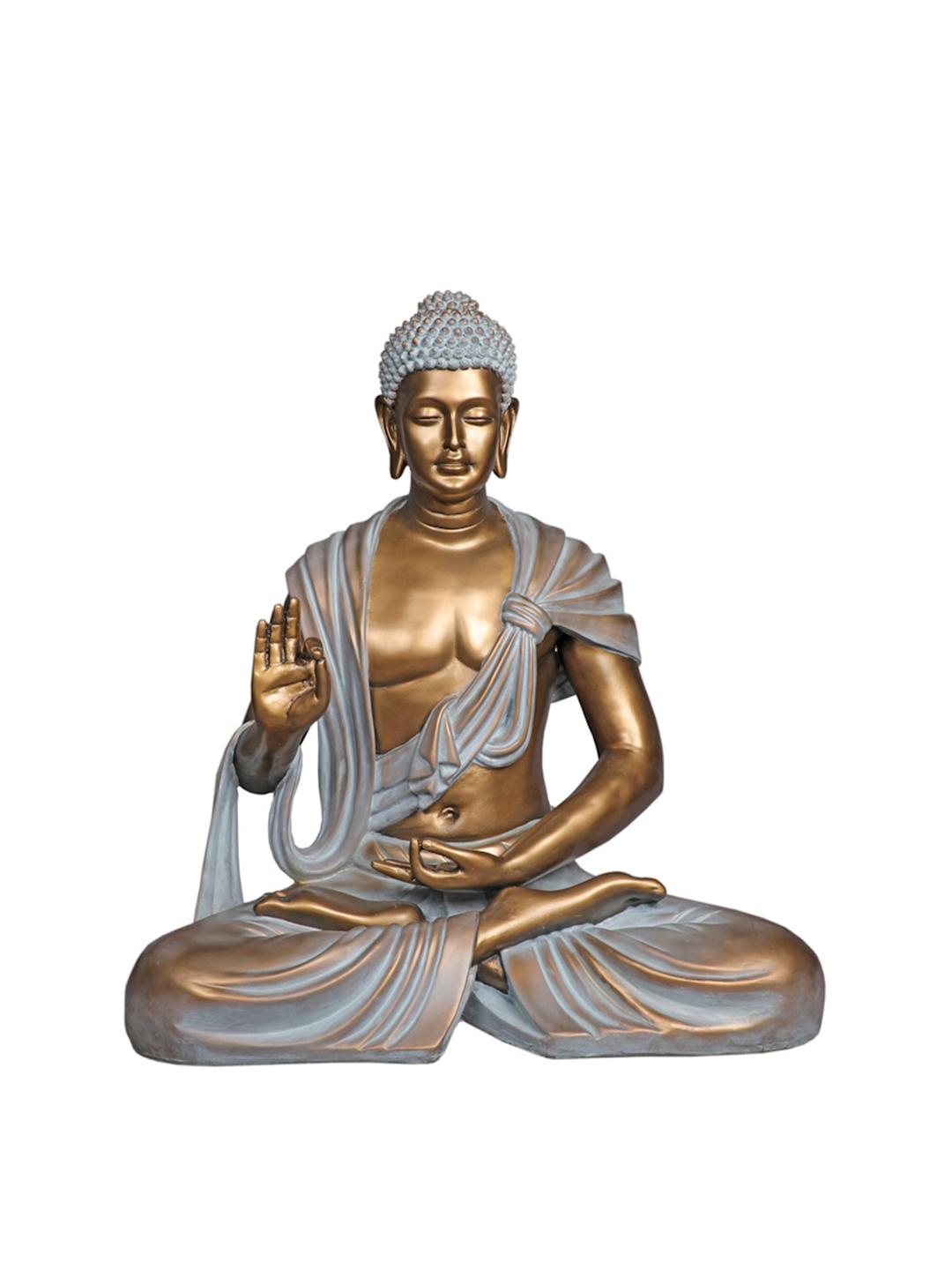 Buy TANSHA QUO Gold Toned & Blue Polyresin Dharmachakra Buddha ...
