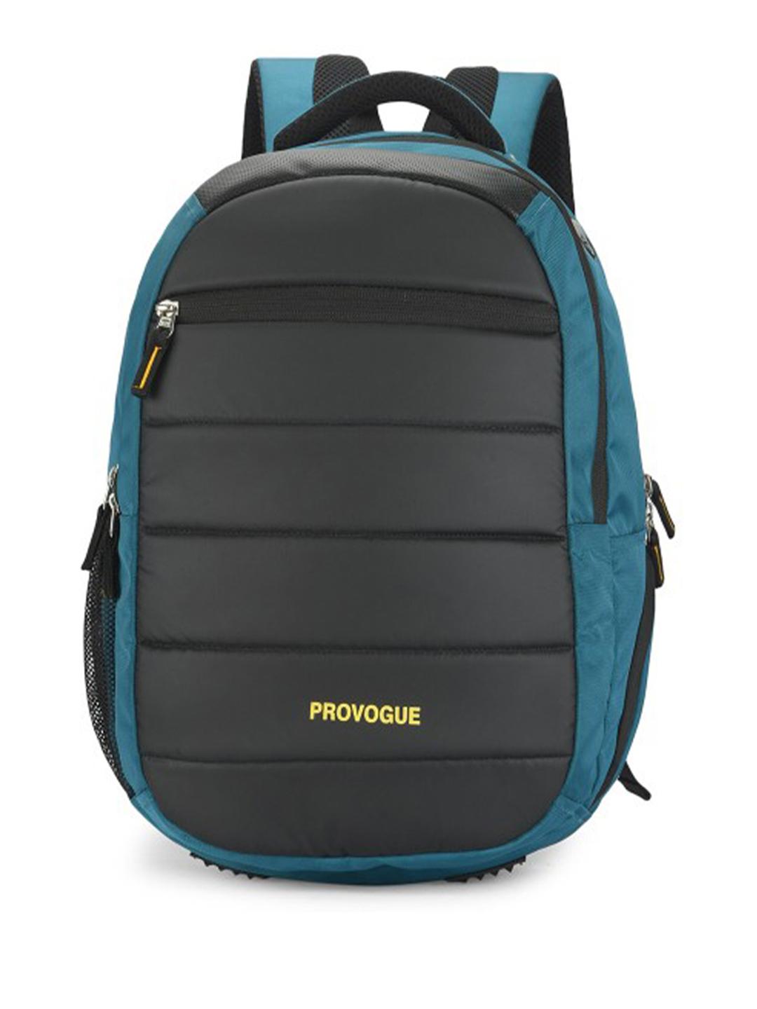 Buy Provogue Unisex Teal & Black Brand Logo Backpack With Reflective ...