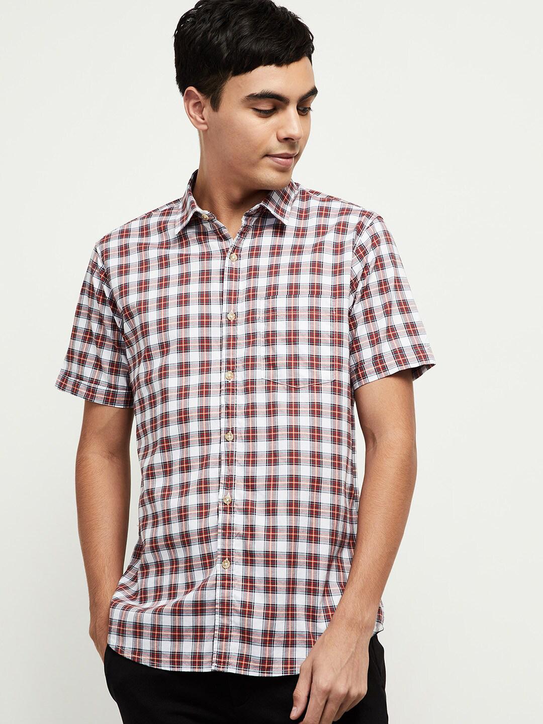 Buy Max Men White & Red Checked Casual Shirt - Shirts for Men 17590676 ...