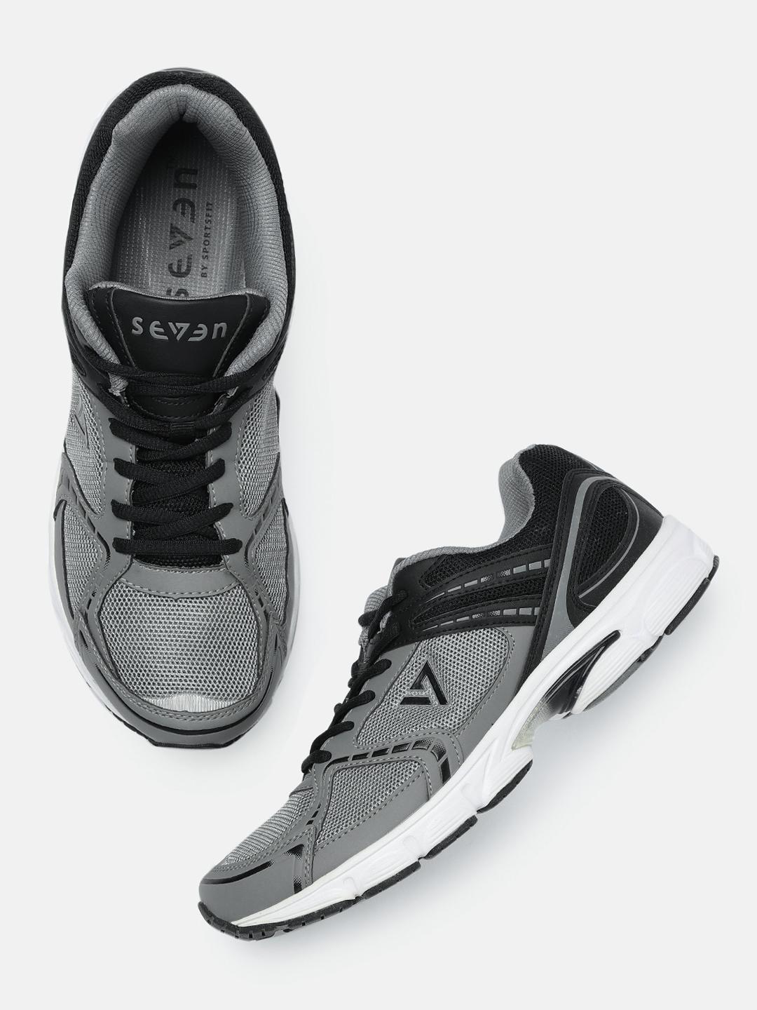 Buy SEVEN By MS Dhoni Men Aztec Grey & Black Running Shoes - Sports ...