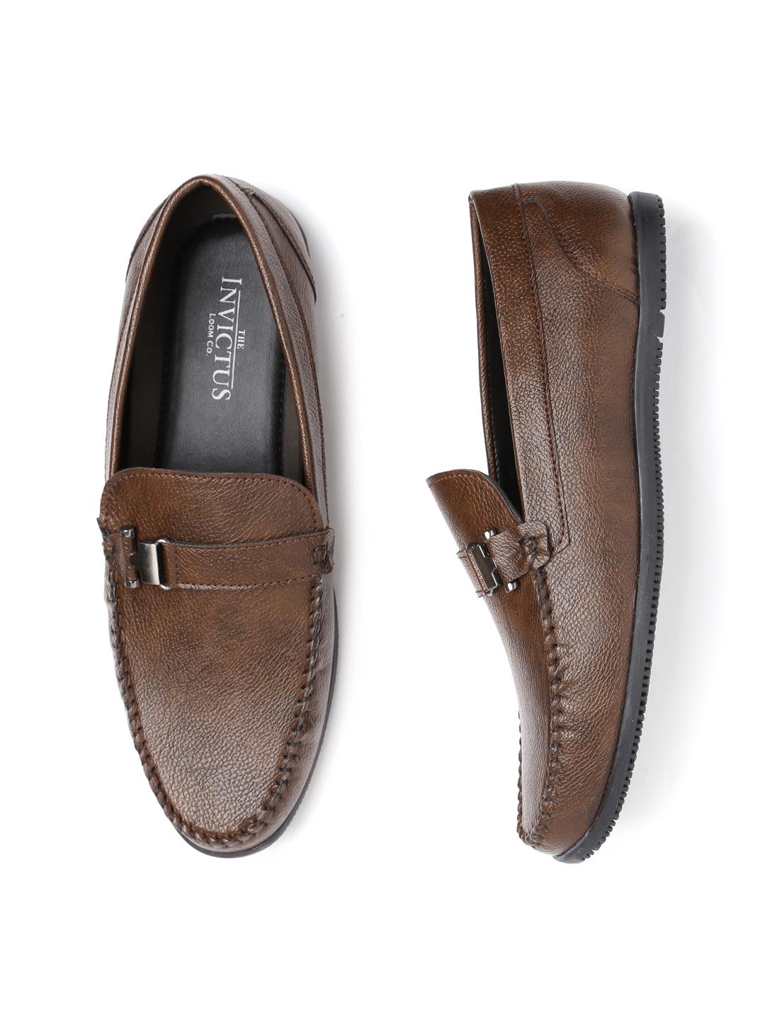 Buy INVICTUS Men Brown Leather Loafers - Formal Shoes for Men 1766403 ...