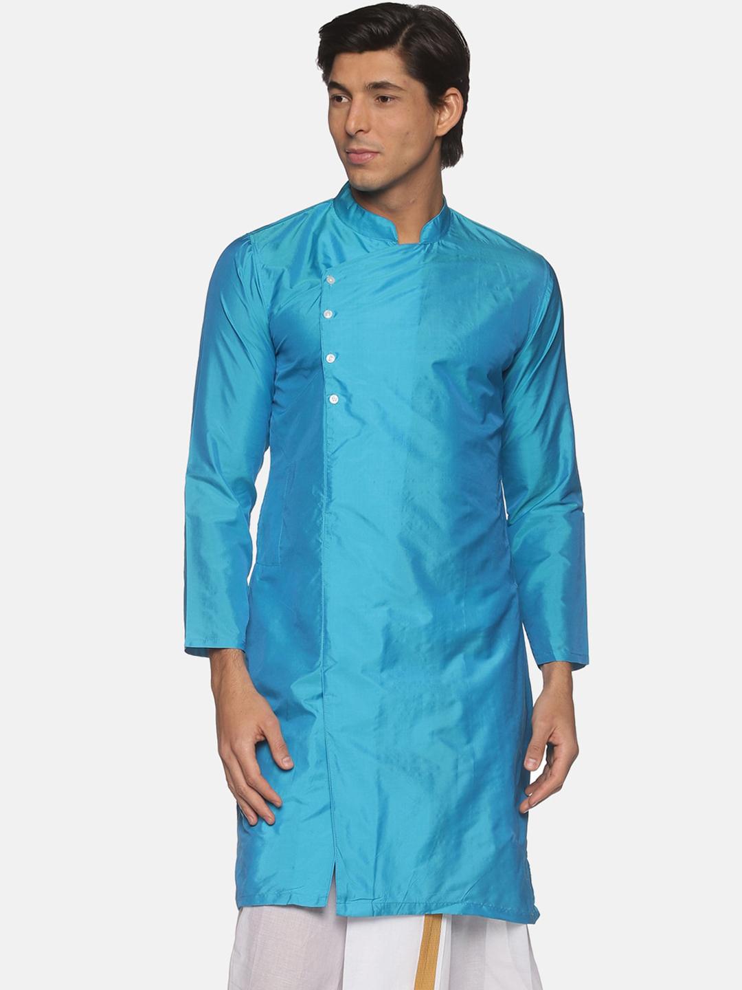 Buy Sethukrishna Men Turquoise Blue Kurta - Kurtas for Men 17683948 ...