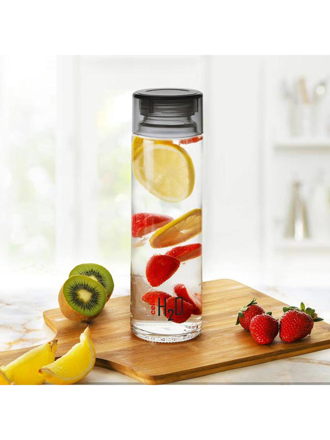 Buy Cello H2O Black Glass Spill Proof 3 Piece Water Bottle 920ml ...