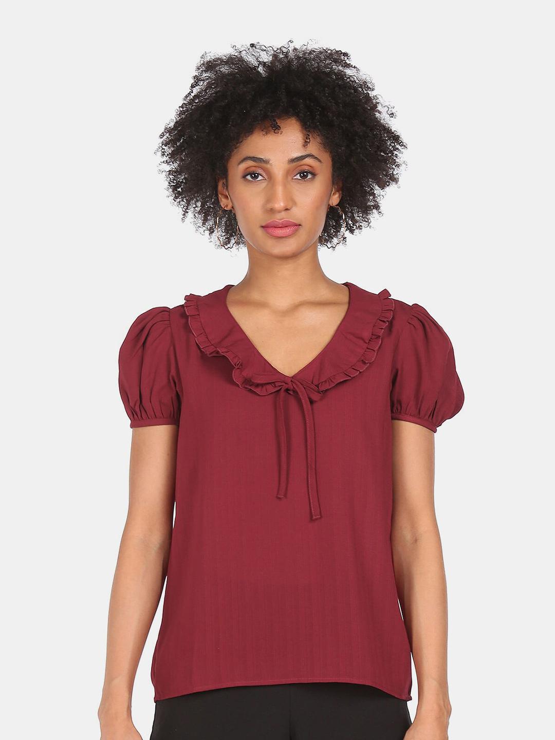 Buy SHFFL Red Tie Up Neck Top - Tops for Women 17722224 | Myntra