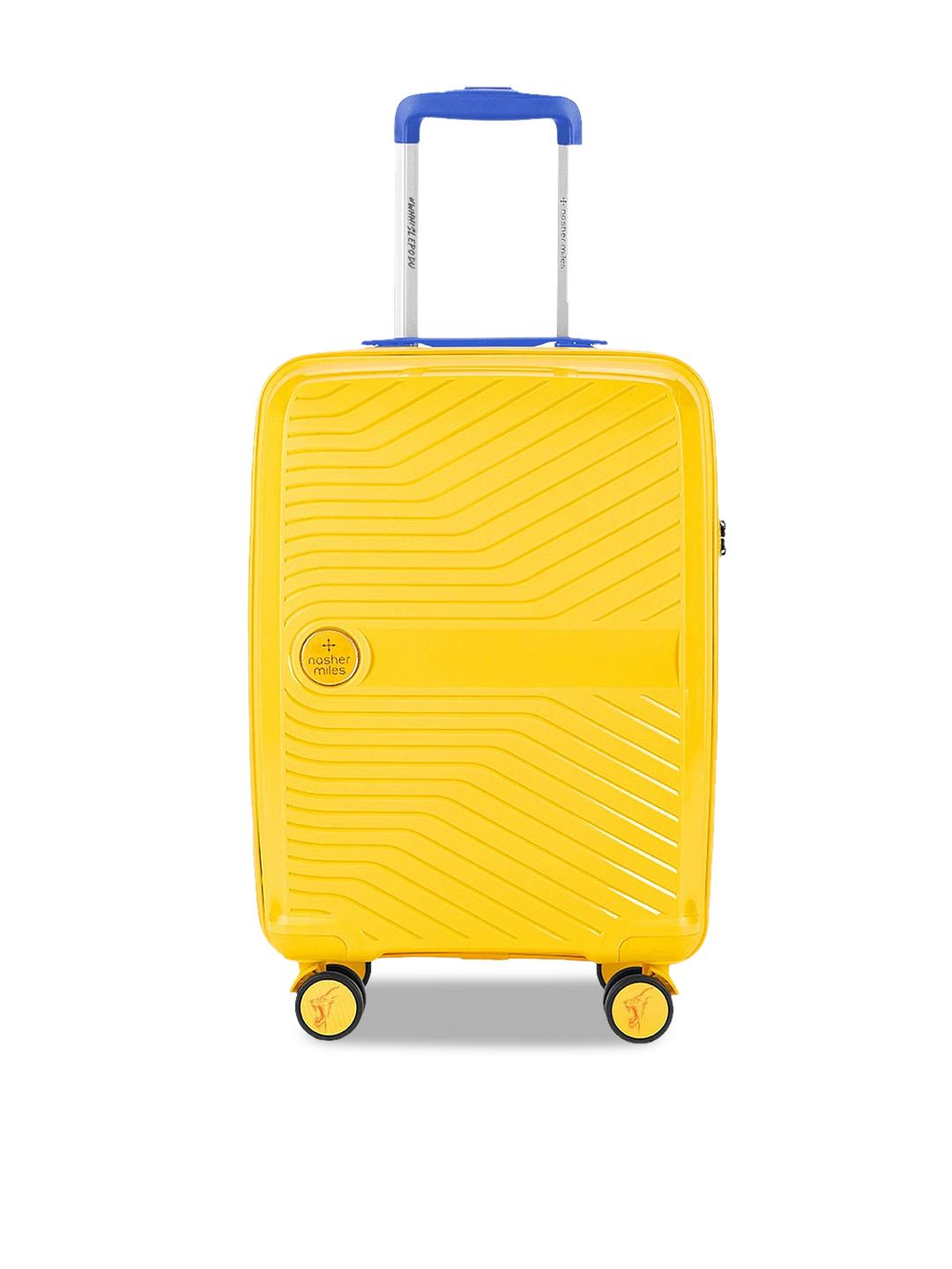 Buy Nasher Miles Yellow Textured Hard Sided Cabin Trolley Bag - Trolley ...