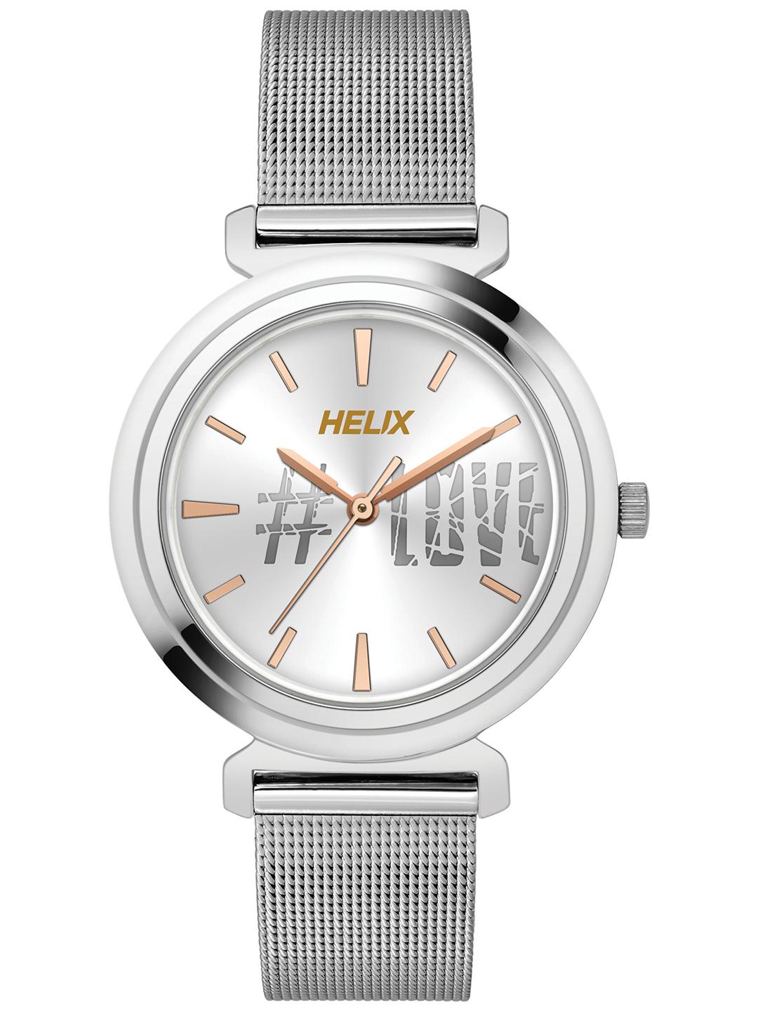 Buy Helix By Timex Women Brass Printed Dial & Leather Straps Analogue ...