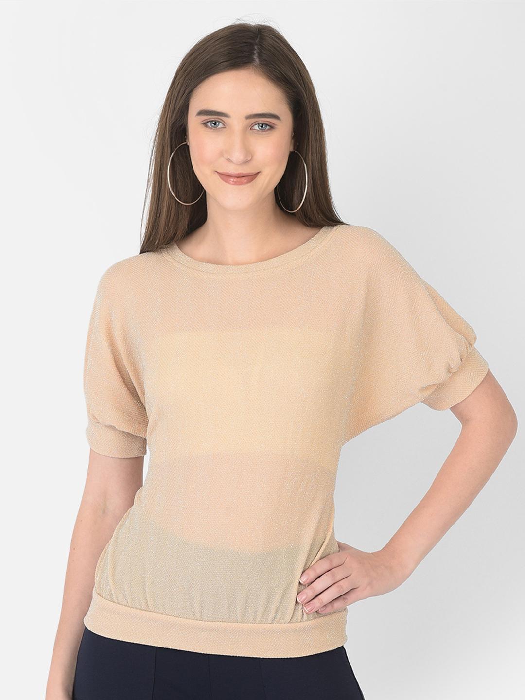 Buy Latin Quarters Peach Coloured Shimmery Top - Tops for Women ...