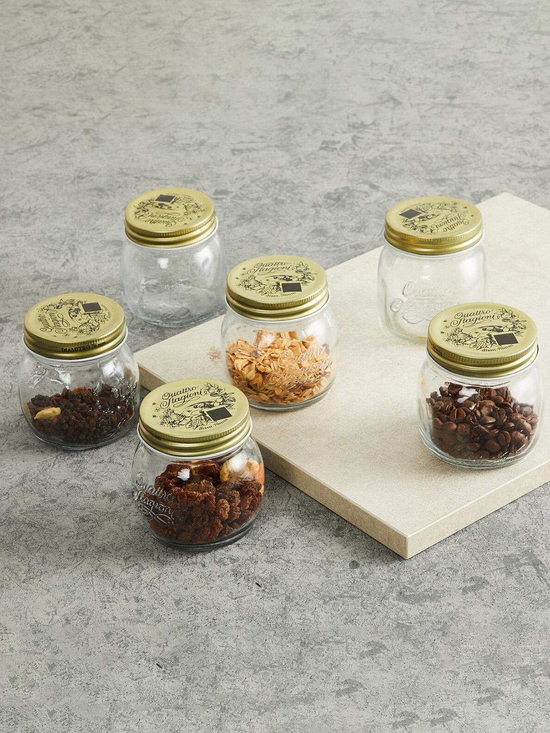 Buy Home Centre Siattle Transparent Typography Glass 6 Piece Clip On ...