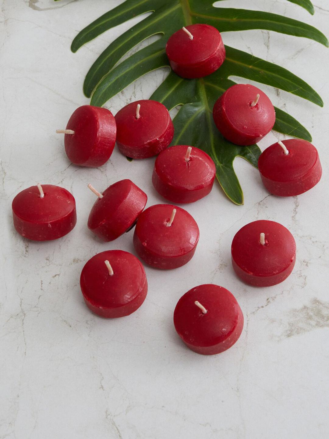 Buy Home Centre Red Set Of 12 Pieces Colour Connect Solid Floating ...