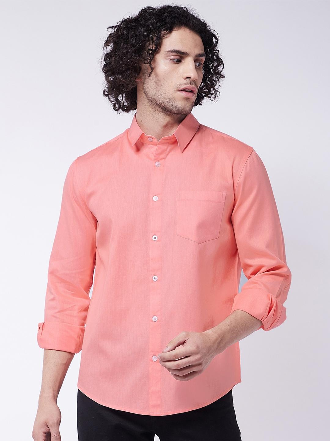 Buy Rick Masch Men Peach Coloured Smart Slim Fit Casual Shirt - Shirts ...